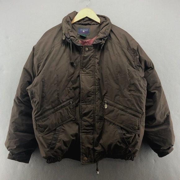Coleman | Jackets & Coats | Vintage Coleman Outdoors Leather Trim Down ...